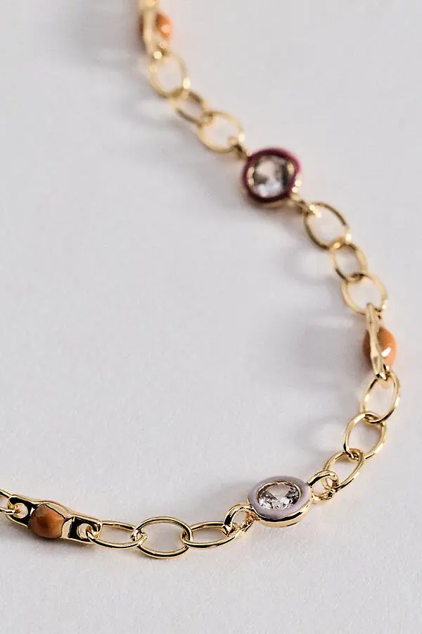 Anthropologie Stone Necklace - Pink