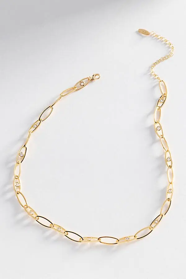 Anthropologie Paperclip Chain Necklace - Gold