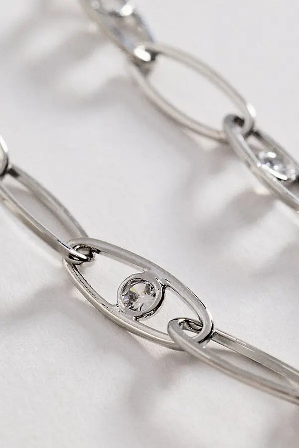 Anthropologie Paperclip Chain Necklace - Silver