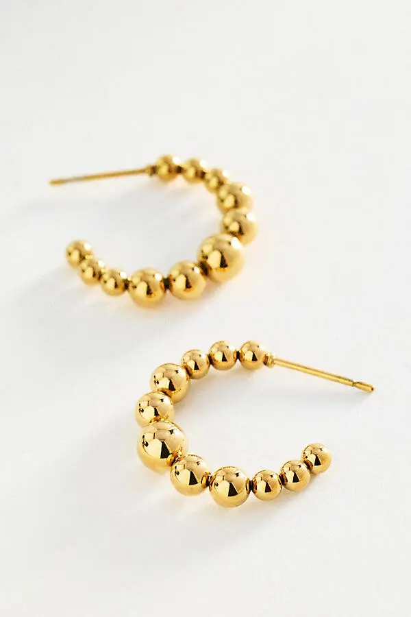 Anthropologie Water-resistant Bauble Hoop Earrings - Gold