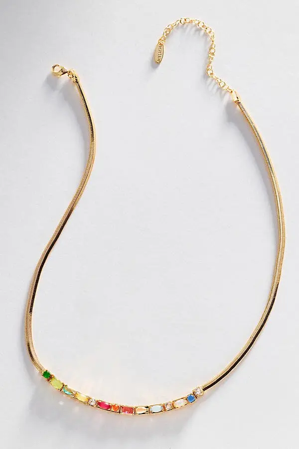 Anthropologie Stone Bar Necklace - Multi