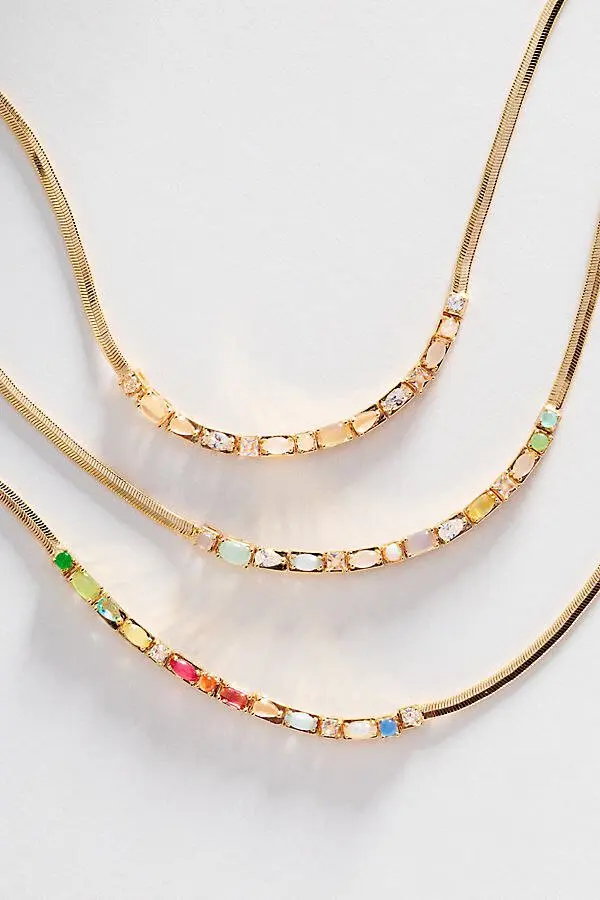 Anthropologie Stone Bar Necklace - Neutral