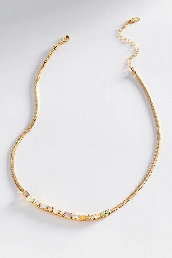 Anthropologie Stone Bar Necklace - Pastel