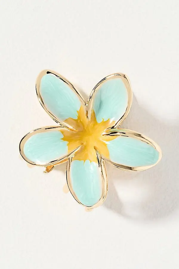 Anthropologie Metal Flower Hair Claw Clip - Mint