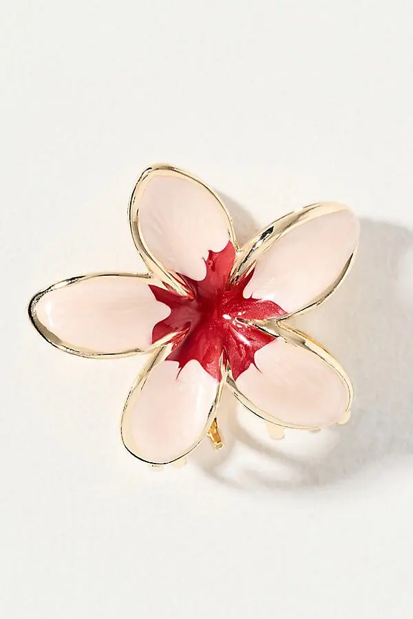 Anthropologie Metal Flower Hair Claw Clip - Peach