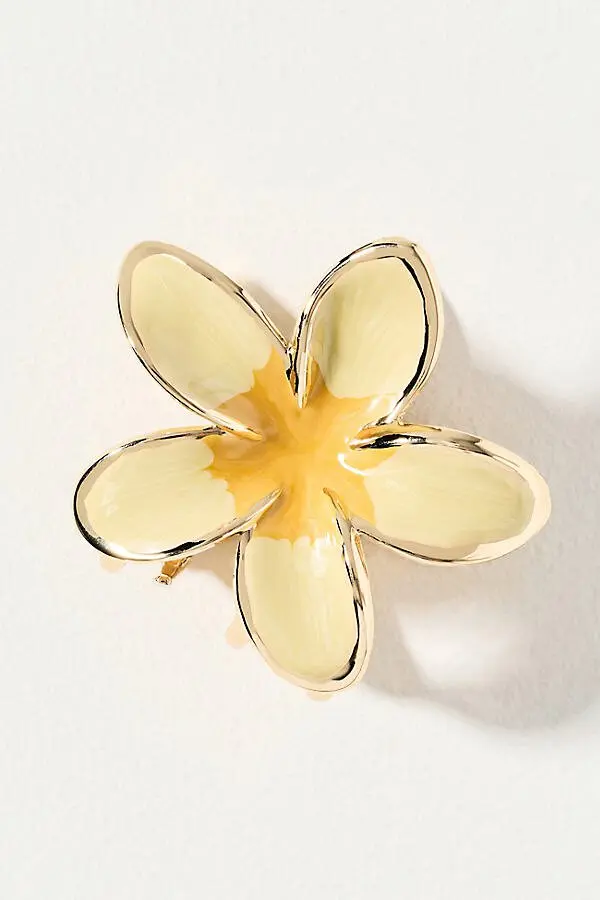 Anthropologie Metal Flower Hair Claw Clip - Yellow