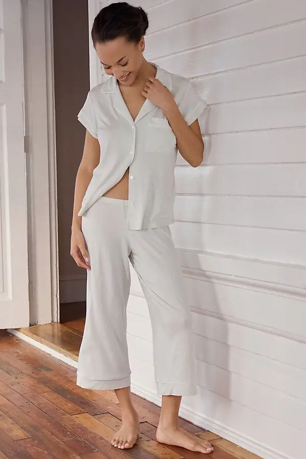 Eberjey Gisele Crop Sleep Set - Mint