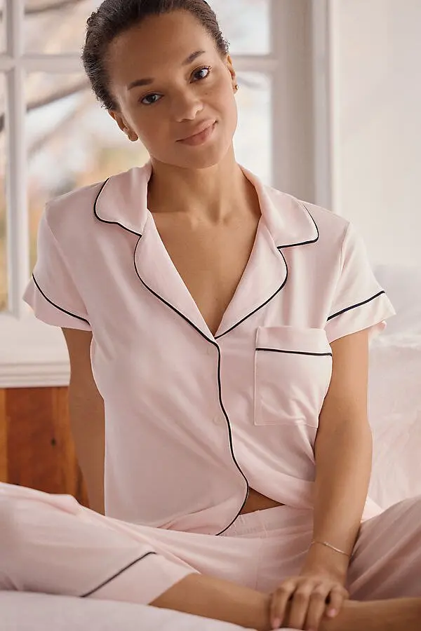 Eberjey Gisele Crop Sleep Set - Tulip Pink
