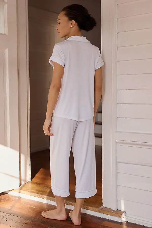 Eberjey Gisele Crop Sleep Set - White