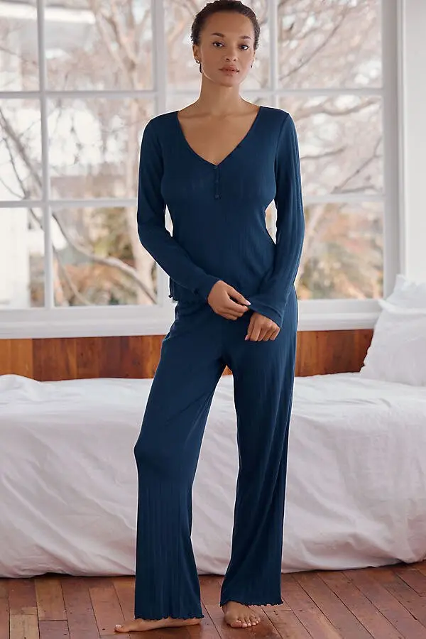 Eberjey Pointelle Pants - Navy