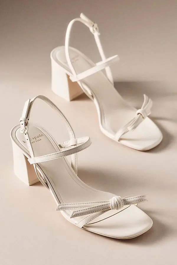 Kate Spade New York Strappy Bow Sandals - White