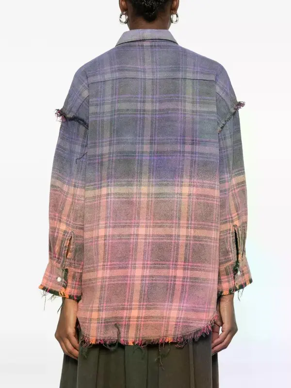 R13 Reversible Frayed Check Shirt