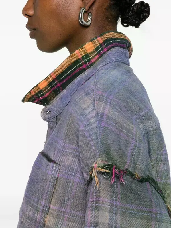 R13 Reversible Frayed Check Shirt