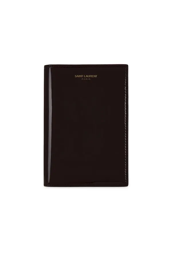 Saint Laurent Passport Case In Burgundy - Dark Red Wine