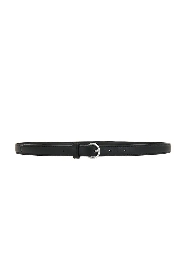 ST. AGNI Minimal Slim Leather Belt - Black