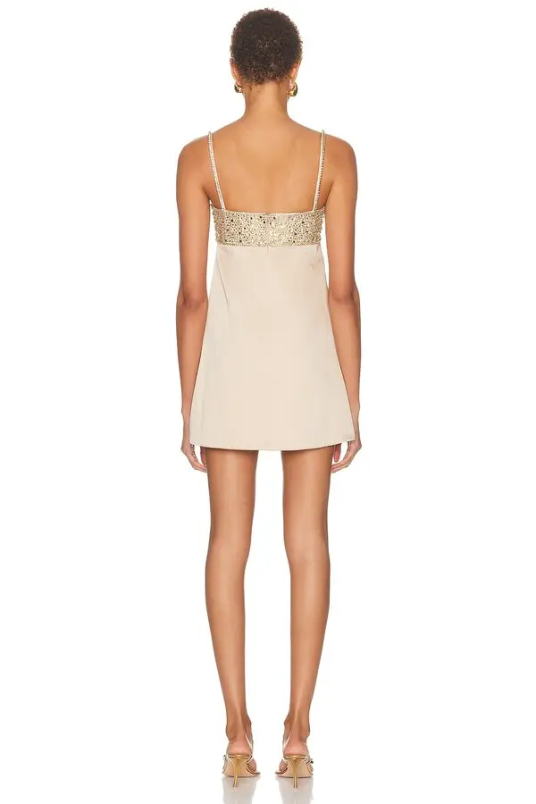 Retrofete Shyla Embellished Mini Dress - Macadamia