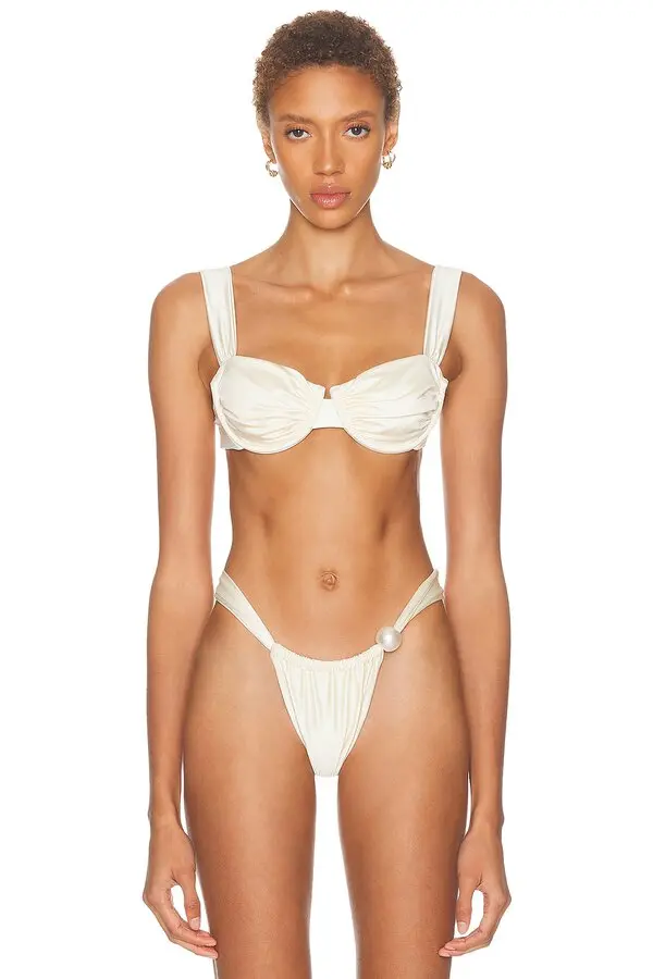 MONTCE X Elsa Hosk Bella Bikini Top - Cream Silkie