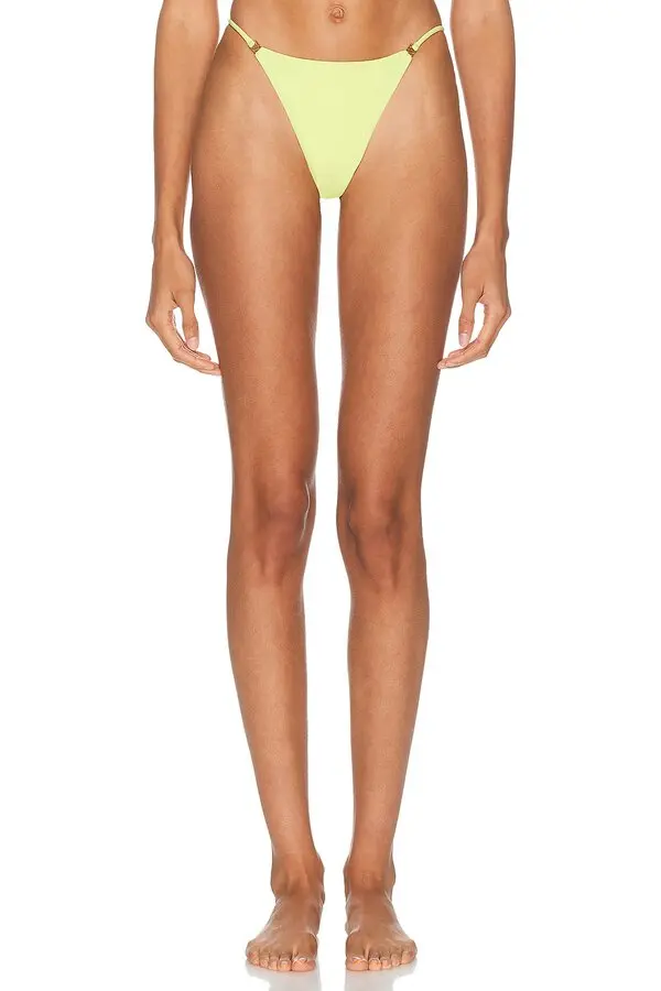 Kiki De Montparnasse Coeur Triangle Bikini Bottom - Citron