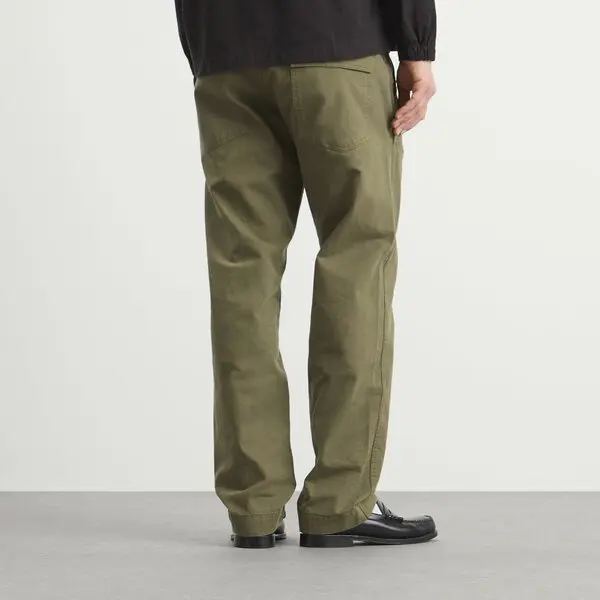 DRAKE'S Twill Fatigue Trousers - Khaki
