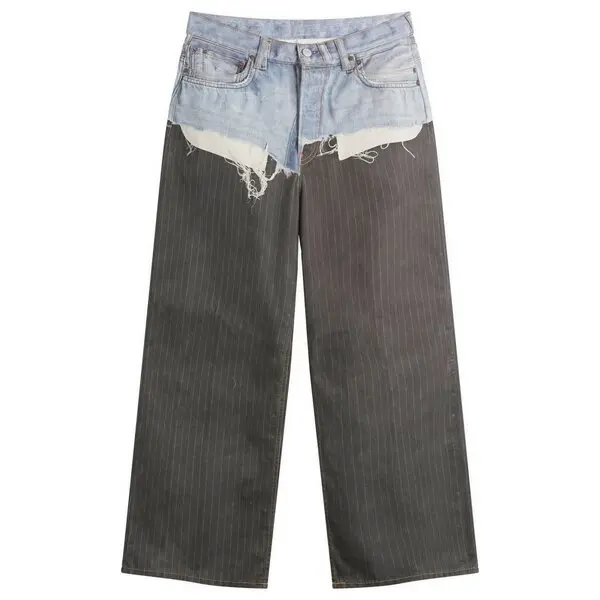 Acne Studios 1981 Trompe L’oeil Pinstripe Print Jeans - Blue/black