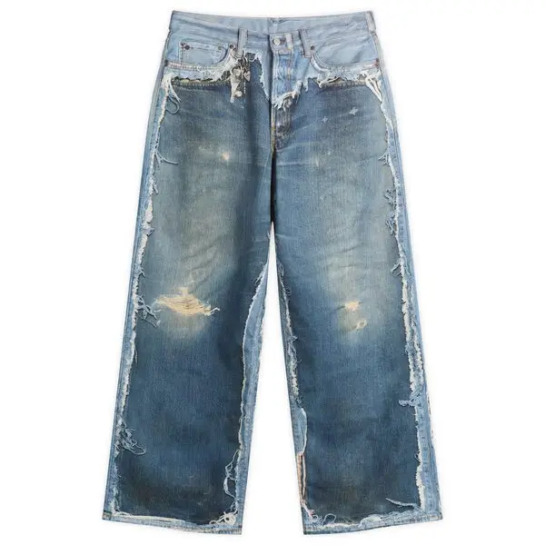 Acne Studios 1981 Trompe L’oeil Skeleton Print Jeans - Mid Blue