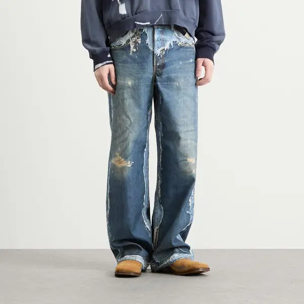 Acne Studios 1981 Trompe L’oeil Skeleton Print Jeans - Mid Blue