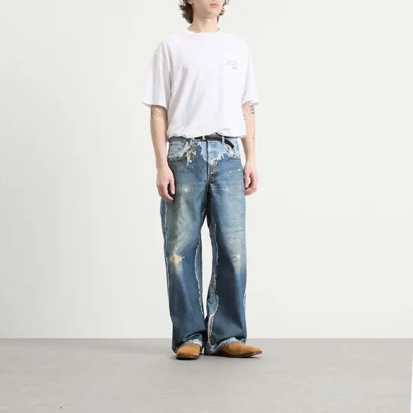 Acne Studios 1981 Trompe L’oeil Skeleton Print Jeans - Mid Blue