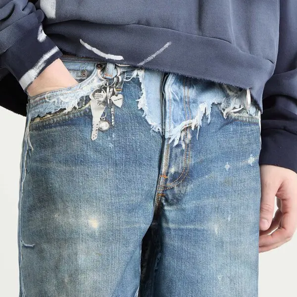 Acne Studios 1981 Trompe L’oeil Skeleton Print Jeans - Mid Blue