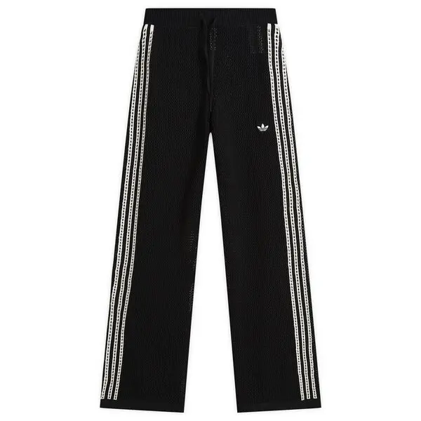 Adidas Crochet Knit Track Pants - Black