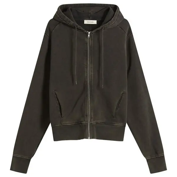 ENTIRE STUDIOS Slim Zip-up Hoodie - Washed Black