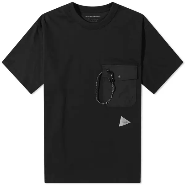 AND WANDER Pocket T-shirt - Black