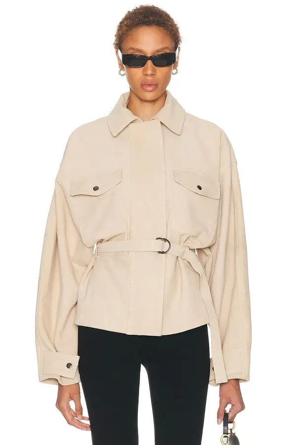 EAVES X Jasmine Tookes Lina Belted Jacket - Bone