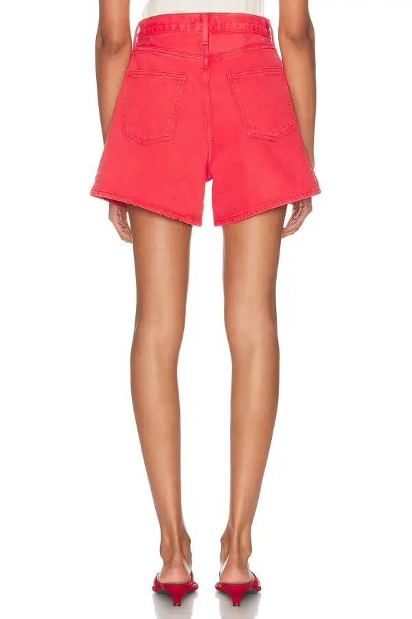 AGOLDE Rhoda Pleated A-line Shorts - Carnival