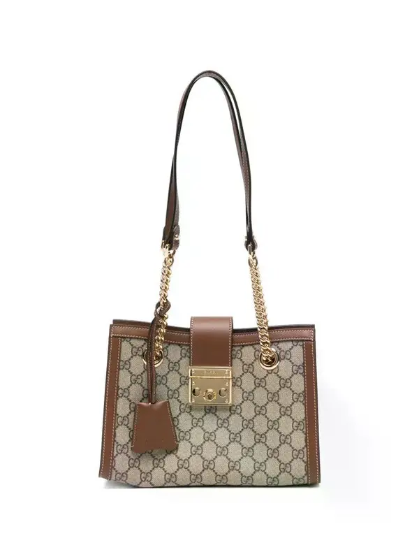 Gucci Small Padlock Gg Canvas Shoulder Bag - Neutrals