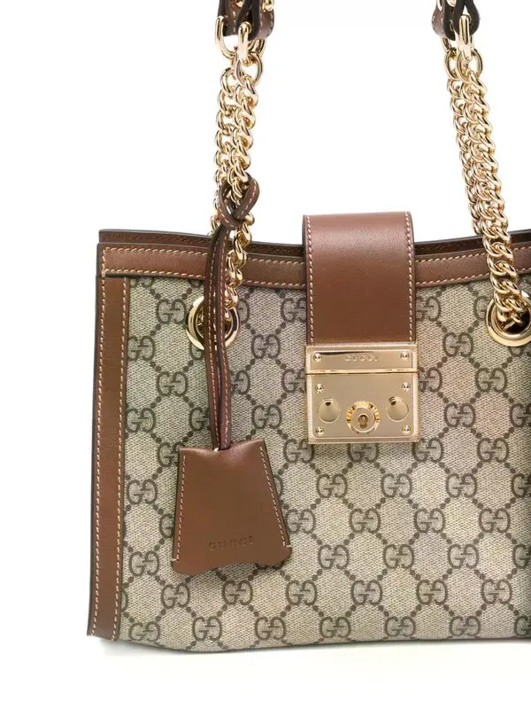 Gucci Small Padlock Gg Canvas Shoulder Bag - Neutrals