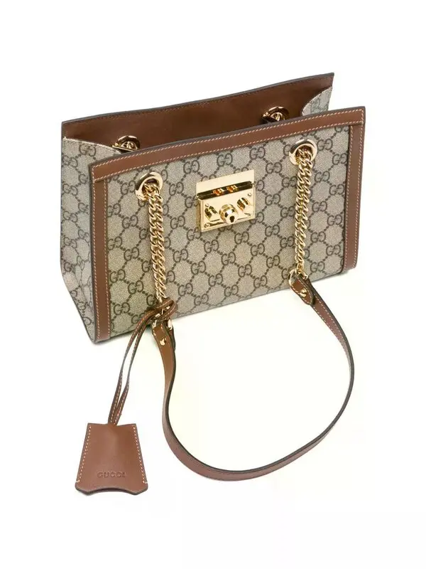 Gucci Small Padlock Gg Canvas Shoulder Bag - Neutrals
