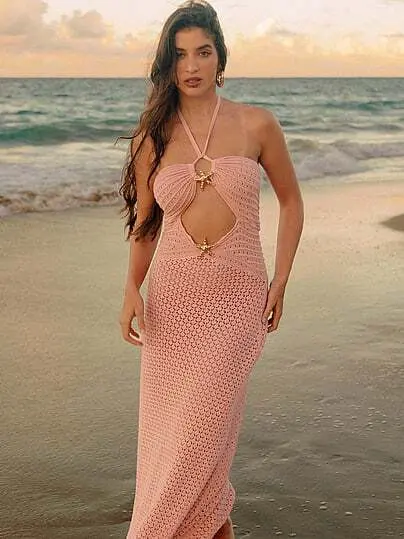 Victoria's Secret Capittana Zully Crochet Maxi Dress - Pink
