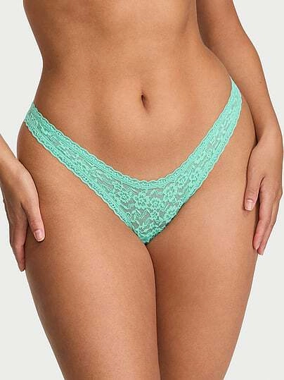 Victoria's Secret The Lacie Lace Ultra-mini Scoop Thong Panty - Blue