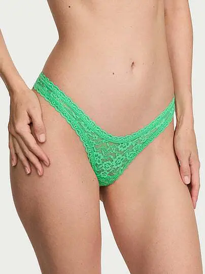Victoria's Secret The Lacie Lace Ultra-mini Scoop Thong Panty - Green