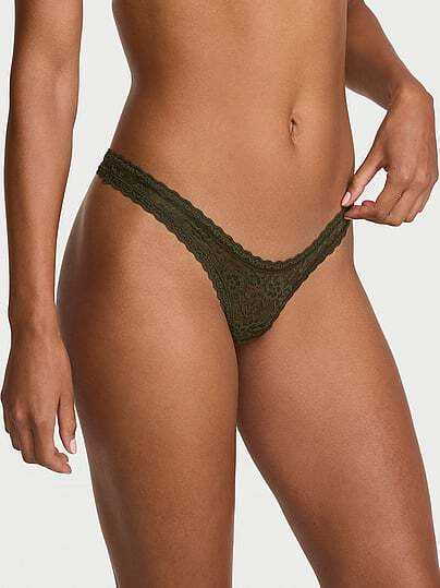 Victoria's Secret The Lacie Lace Ultra-mini Scoop Thong Panty - Green