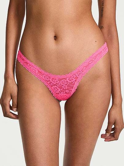 Victoria's Secret The Lacie Lace Ultra-mini Scoop Thong Panty - Pink