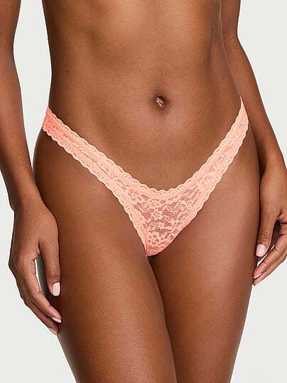 Victoria's Secret The Lacie Lace Ultra-mini Scoop Thong Panty - Pink