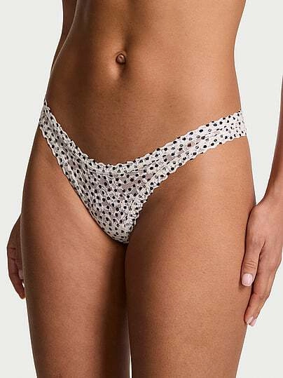 Victoria's Secret The Lacie Lace Keyhole Ultra-mini Scoop Thong Panty - Print
