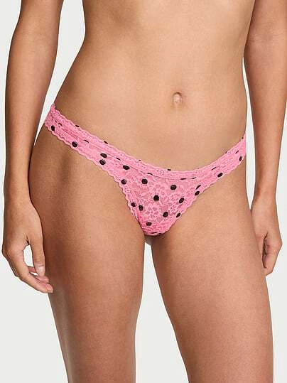Victoria's Secret The Lacie Lace Ultra-mini Scoop Thong Panty - Print