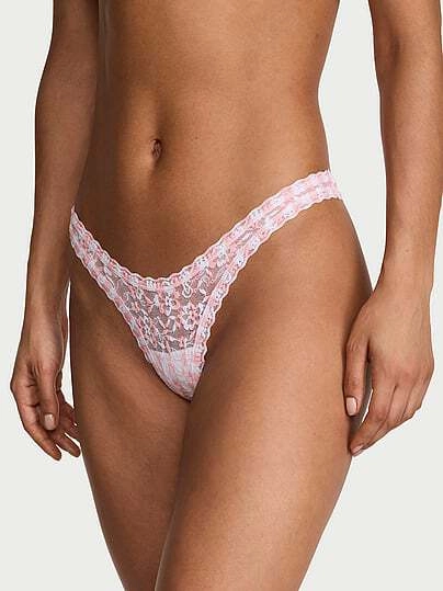 Victoria's Secret The Lacie Shimmer Lace Ultra-mini Scoop Thong Panty - Print