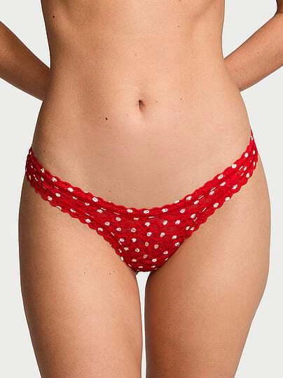 Victoria's Secret The Lacie Lace Ultra-mini Scoop Thong Panty - Print