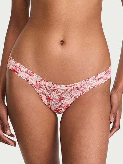 Victoria's Secret The Lacie Lace Ultra-mini Scoop Thong Panty - Print