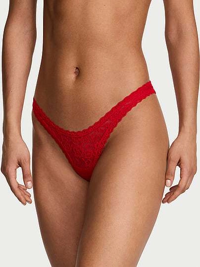 Victoria's Secret The Lacie Lace Ultra-mini Scoop Thong Panty - Red
