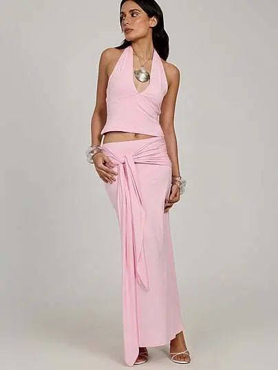 Victoria's Secret Tie-belt Cotton Skirt