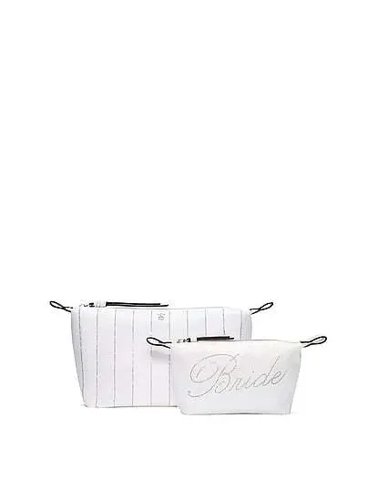 Victoria's Secret 2-piece Makeup Bag Set - White,ivory
